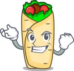Angry burrito mascot cartoon style Royalty Free Vector Image