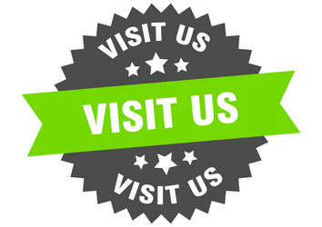 Visit us sticker square isolated sign Royalty Free Vector