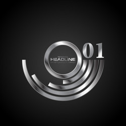 Metallic silver logo background Royalty Free Vector Image