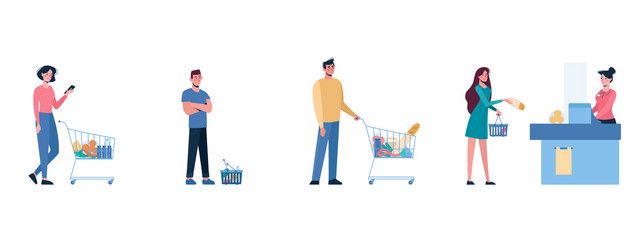 Several people standing Royalty Free Vector Image