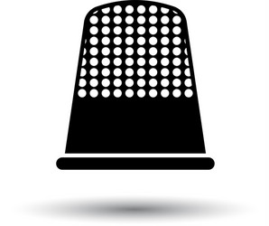Thimble black icon tailor tool sewing symbol Vector Image