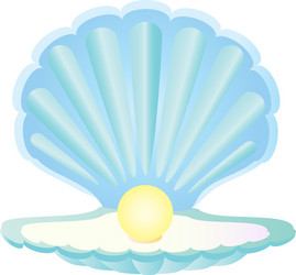 Cartoon seashell with a pearl Royalty Free Vector Image