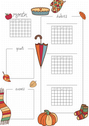 Empty month planning calendar Royalty Free Vector Image