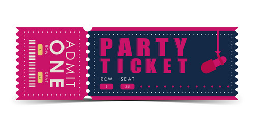 Sample ticket to enter the party modern elegant Vector Image