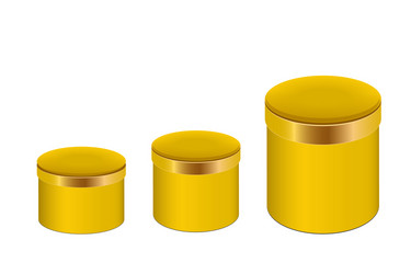 Set of metal boxes gift boxes Royalty Free Vector Image