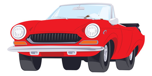 Luxury convertible funny car cartoon auto Vector Image