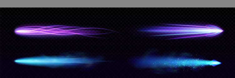 Rocket missile or star falling light vfx effect Vector Image