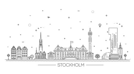 Stockholm city hall sweden architectural symbols Vector Image