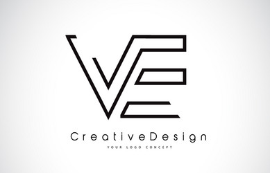 Ve v e letter logo design creative icon modern Vector Image