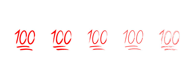 100 hundred emoticon icon 100 emoji score Vector Image