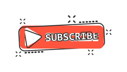 Button subscribe funny and colorful style icon Vector Image