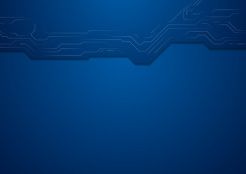 Blue technology circuit board design Royalty Free Vector