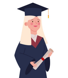 Graduation event girl happy Royalty Free Vector Image