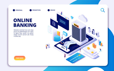 Web site design template online banking Royalty Free Vector