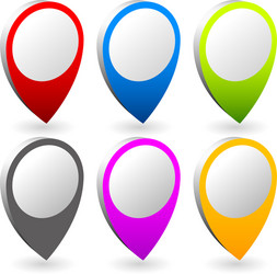 Set of colorful map markers map pins Royalty Free Vector