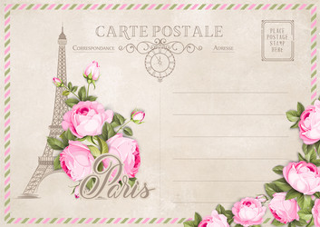 Vintage postcard background template Royalty Free Vector