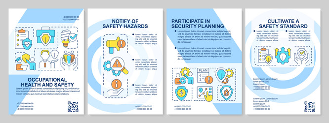 Occupational health and safety blue brochure Vector Image