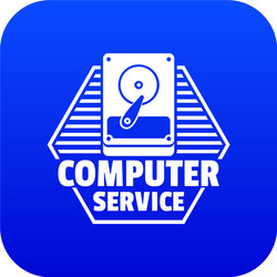 Computer service logo simple style Royalty Free Vector Image