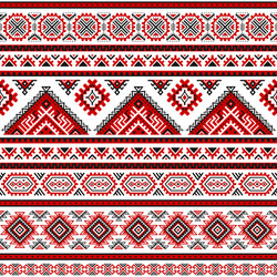 Ethnic seamless pattern with black white red color