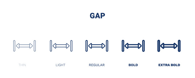 Gap icon thin line icon from user interface Vector Image