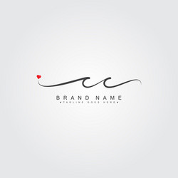 Cc simple signature logo - handwritten template Vector Image