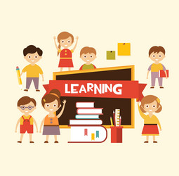Back to school lovely children learn Royalty Free Vector