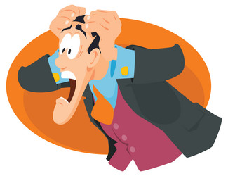Frightened businessman business problems Vector Image