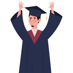 Graduation event man with certificate Royalty Free Vector