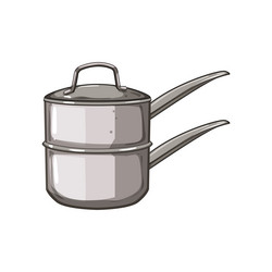 Home double boiler pan cartoon Royalty Free Vector Image