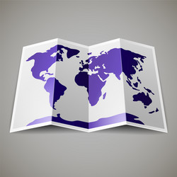 Folded world map Royalty Free Vector Image - VectorStock