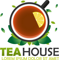 Tea house logo company Royalty Free Vector Image
