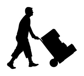 Silhouette Man Carry Load Vector Images (over 100)