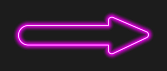 Frame button and arrow neon sign Royalty Free Vector Image