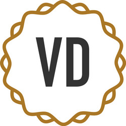 Initial letter vd colorful hexagonal logo Vector Image