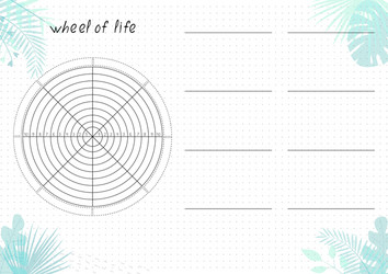 Printable a4 paper sheet with wheel life Vector Image