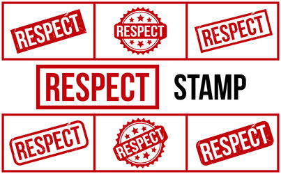 Red respect rubber stamp seal Royalty Free Vector Image