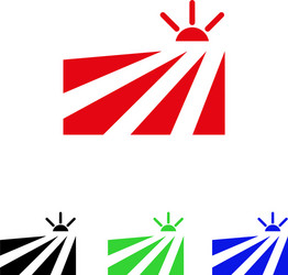 Field sunset rounded icon Royalty Free Vector Image