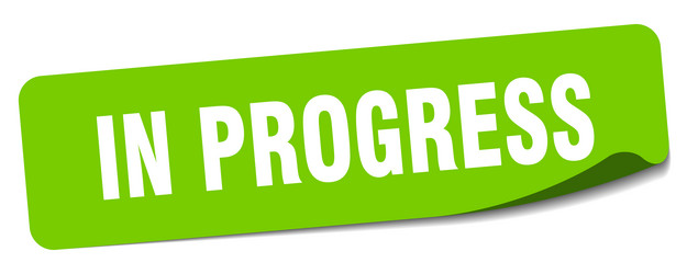 In progress sticker label Royalty Free Vector Image