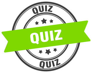 Quiz stamp label on transparent background Vector Image