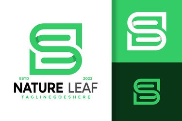 Letter s nature green leaf logo logos design Vector Image