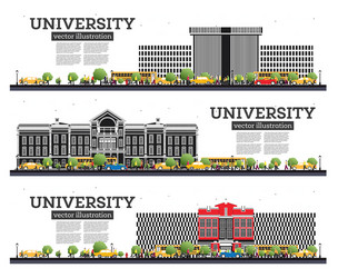 University campus set study banners isolated Vector Image