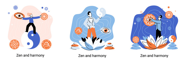 Zen and harmony metaphor meditation practice Vector Image