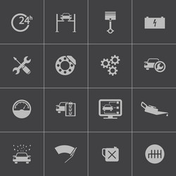 Black car service icon set Royalty Free Vector Image