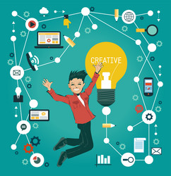 Creative network infographics Royalty Free Vector Image