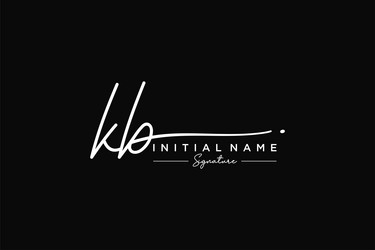 Initial kb signature logo template hand drawn Vector Image