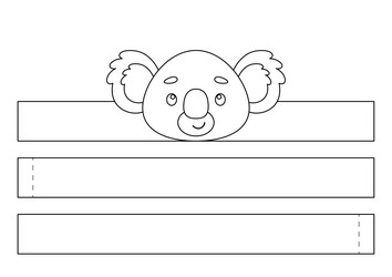 Printable koala paper crown party headband die Vector Image
