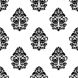 Black and white classic flowers seamless pattern Vector Image