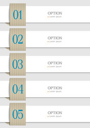 White paper numbered banners Royalty Free Vector Image