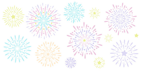 Decorative fireworks explosion clip art isolated Vector Image