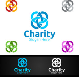 Helping hand charity foundation creative logo Vector Image